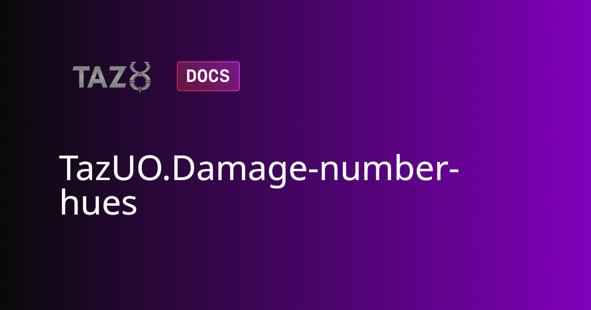 TazUO.Damage-number-hues | TazUO