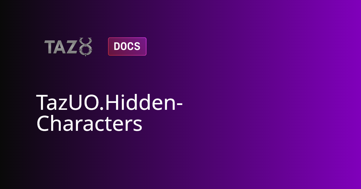 TazUO.Hidden-Characters | TazUO
