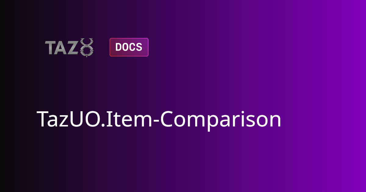 TazUO.Item-Comparison | TazUO