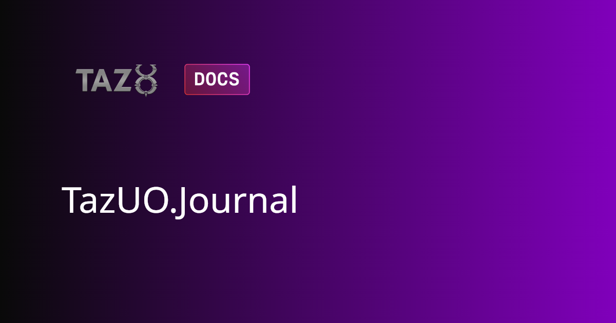 TazUO.Journal | TazUO