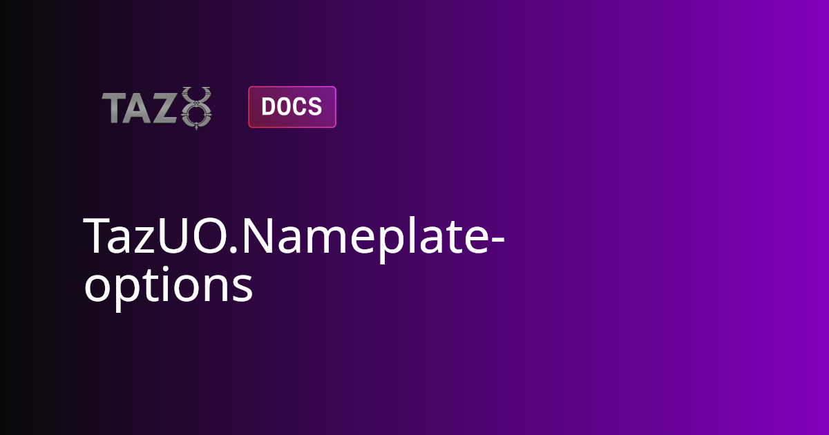 TazUO.Nameplate-options | TazUO